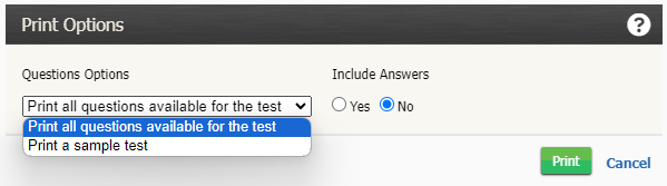 How do I print a custom test?