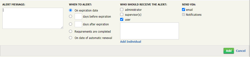 Creating Credential Alerts