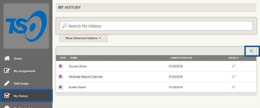 How do I obtain my total training hours?