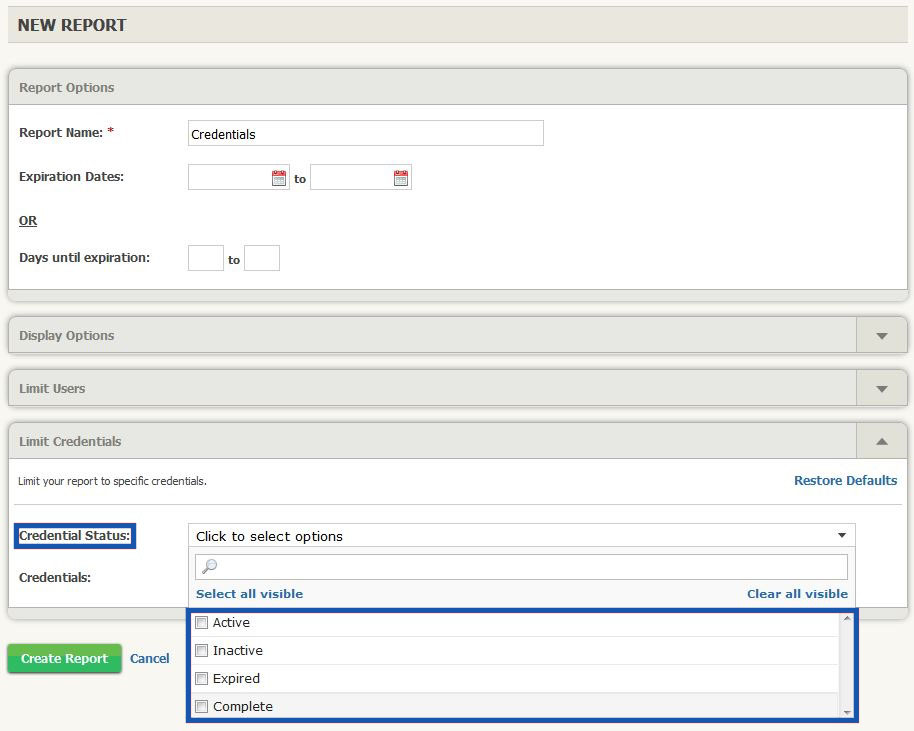 What does the Credential Status mean?