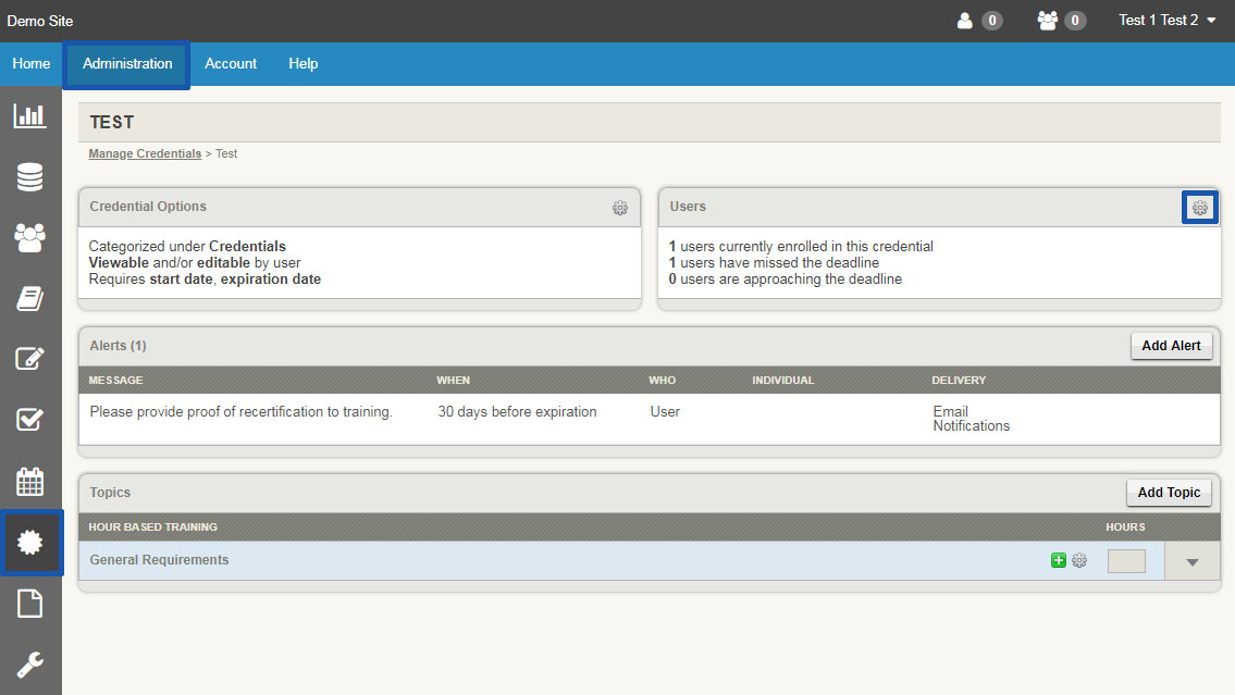 How can I see an individual user’s progress in their assigned Credential?
