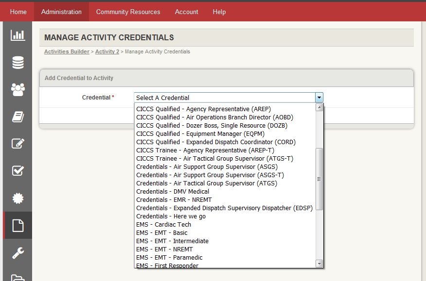 Add an Activity to a Credential from Activities Builder