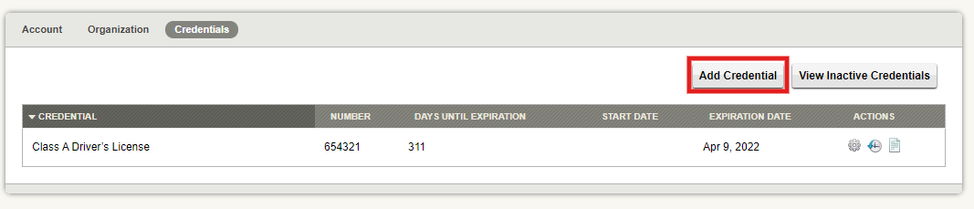 Inactivating a User from a Credential