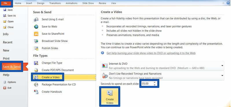 How do I change a PowerPoint (With or Without Audio) into a MP4?