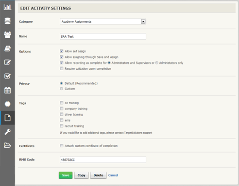 Training Records API - RMS Code