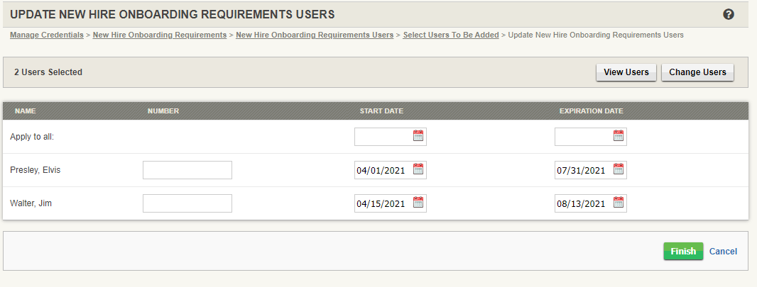 Add or Modify Users in a Credential