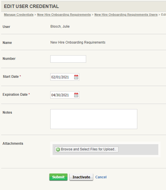 Add or Modify Users in a Credential