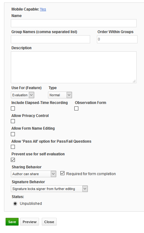 Creating a Form