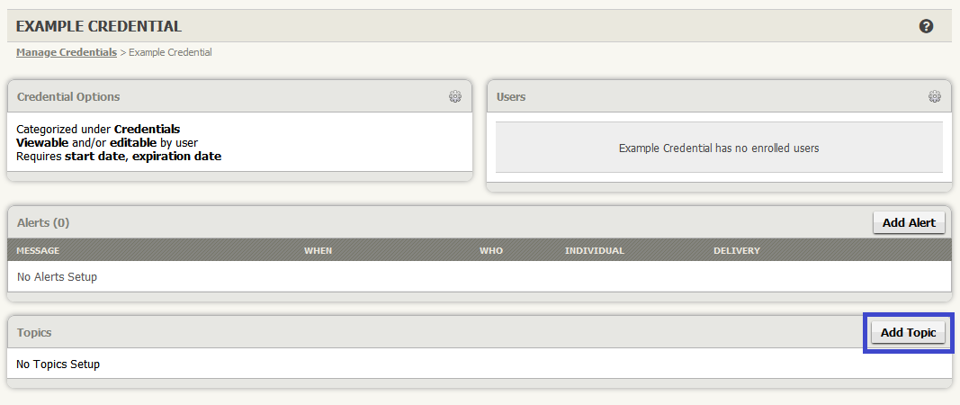 Create Topics and Add Courses/Activities