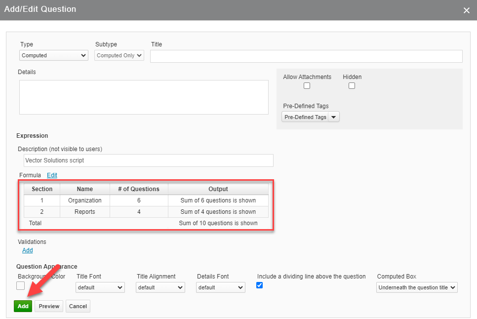 Computed Questions: Scoring and Attempts Wizards