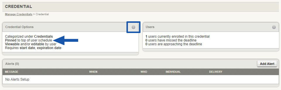 How Do I Pin a Credential to My Users' To Do List?