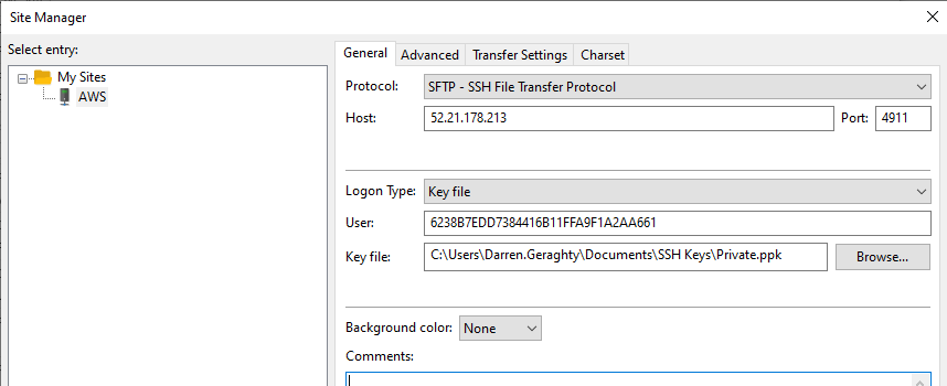 Uploading User Files Using FileZilla