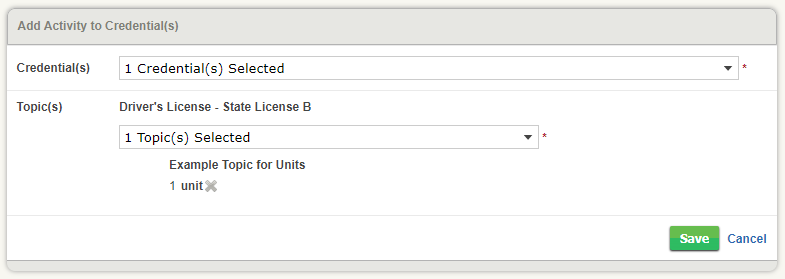 Add an Activity to a Credential from Activities Builder