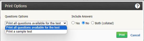 How do I print a custom test?