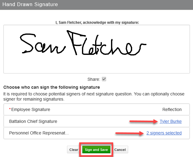 Evaluator Perspective: Choosing Signers in a Signature Workflow (For ...