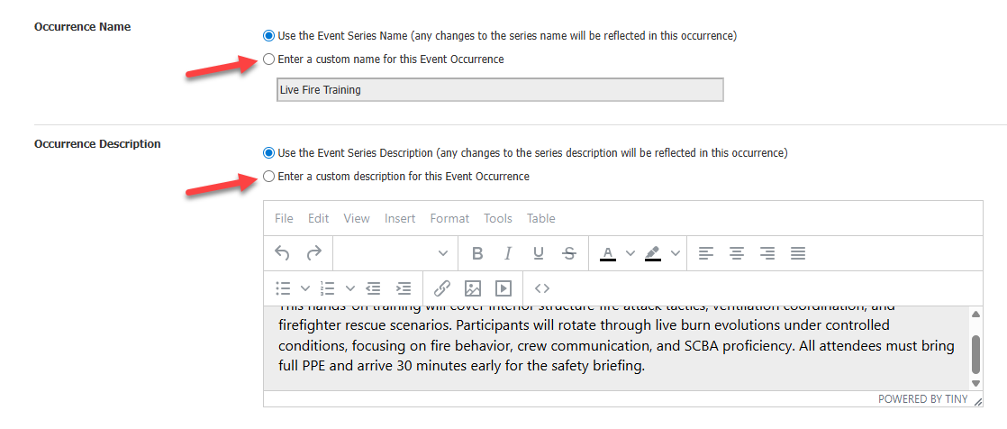 Creating and Managing Multiple Occurrence Events