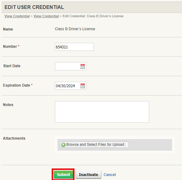 How do I update credential or license information?